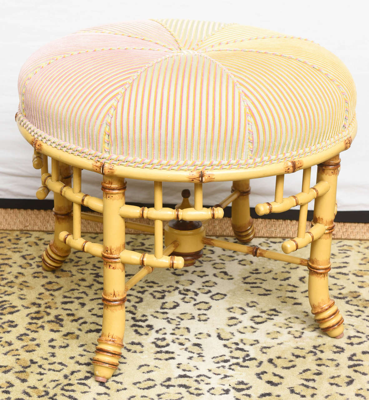 Pair of Schumacher Designer Faux Bamboo Ottomans at 1stDibs | round ...