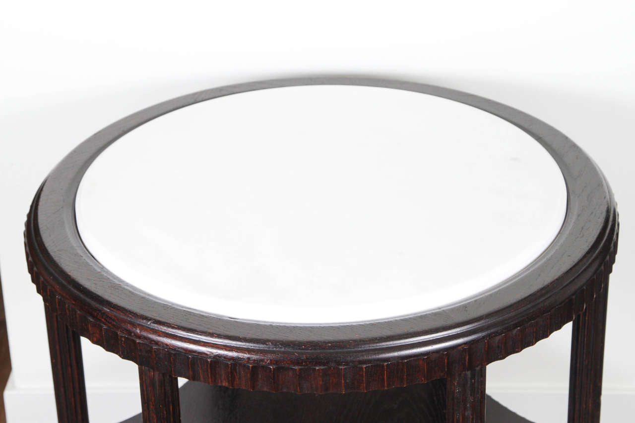 1970's Round Side Table with Marble Top at 1stDibs