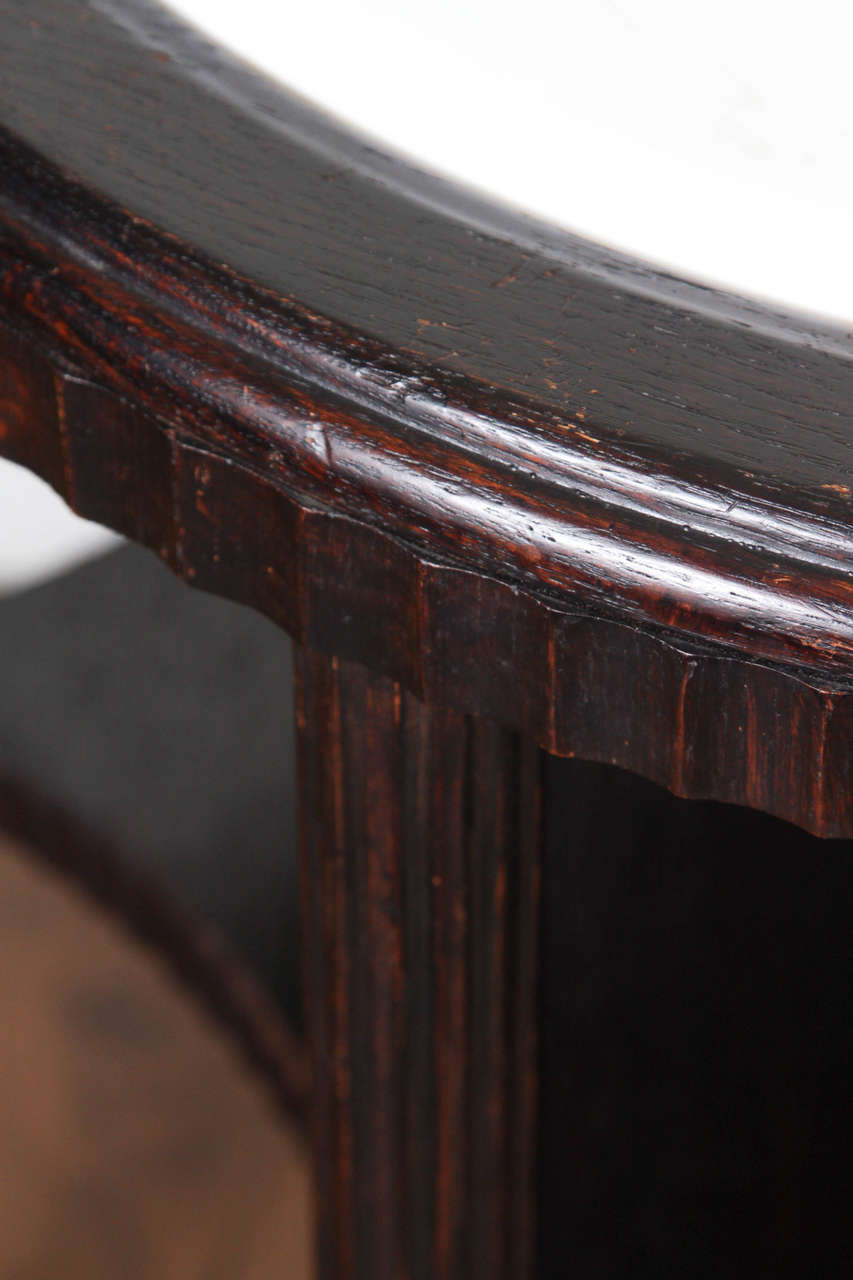 1970's Round Side Table with Marble Top at 1stDibs
