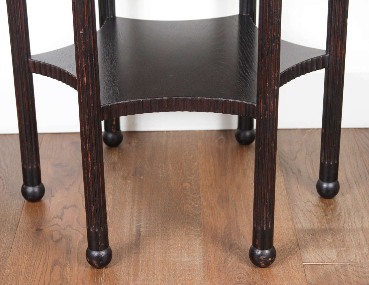 1970's Round Side Table with Marble Top at 1stDibs