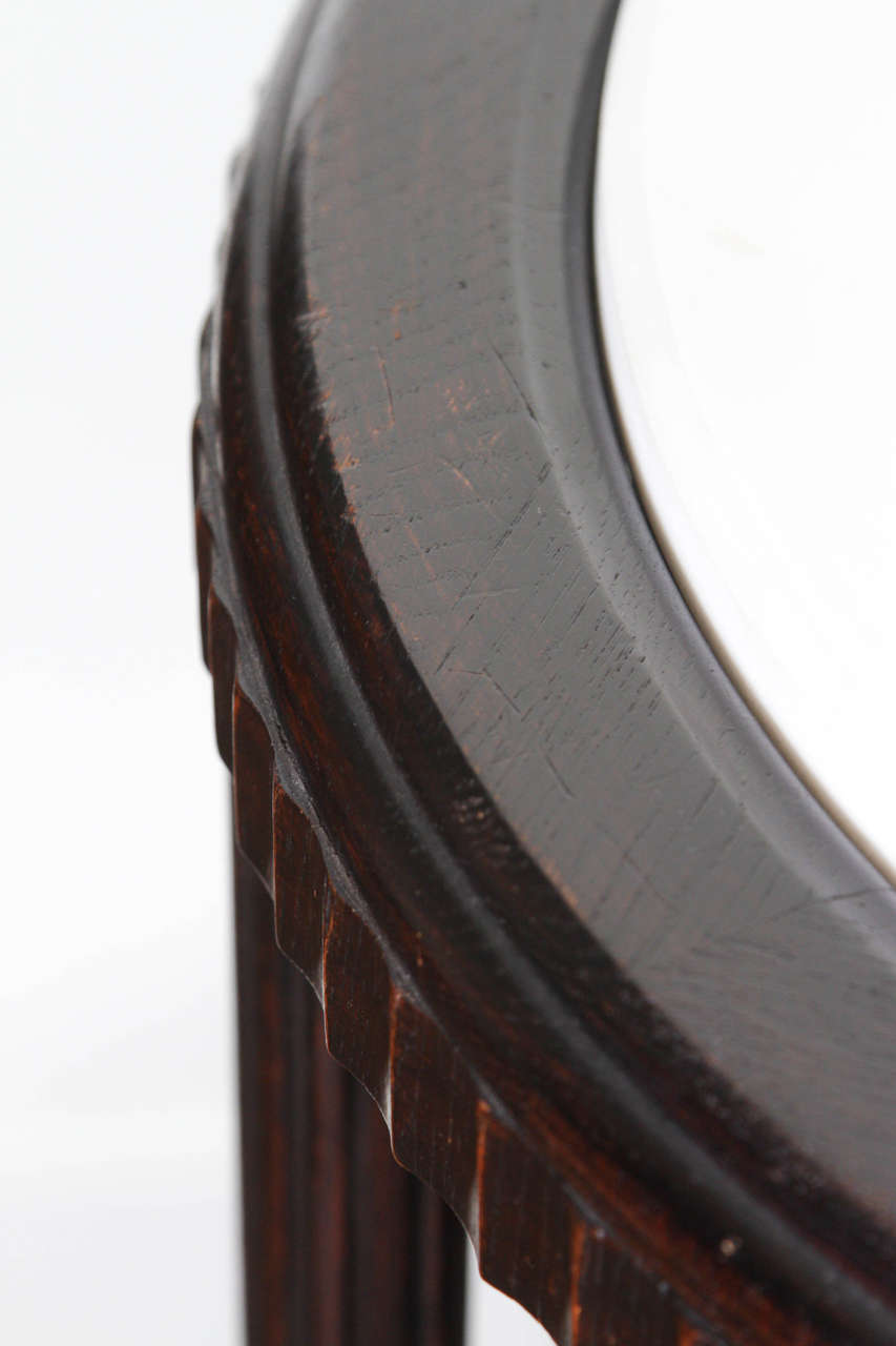 1970's Round Side Table with Marble Top at 1stDibs