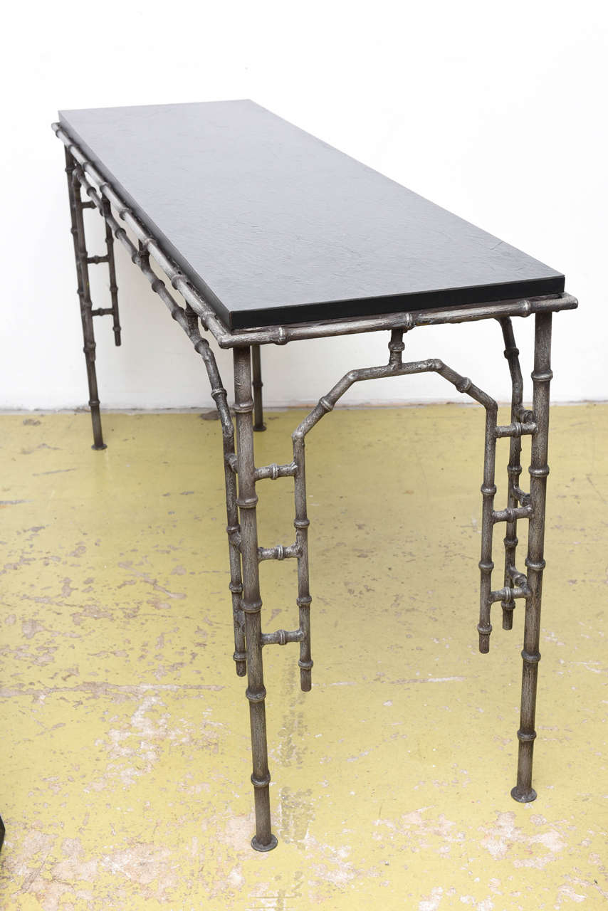 Metal Faux-Bamboo Console Table at 1stDibs