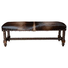 Stunning Hide Bench at 1stDibs