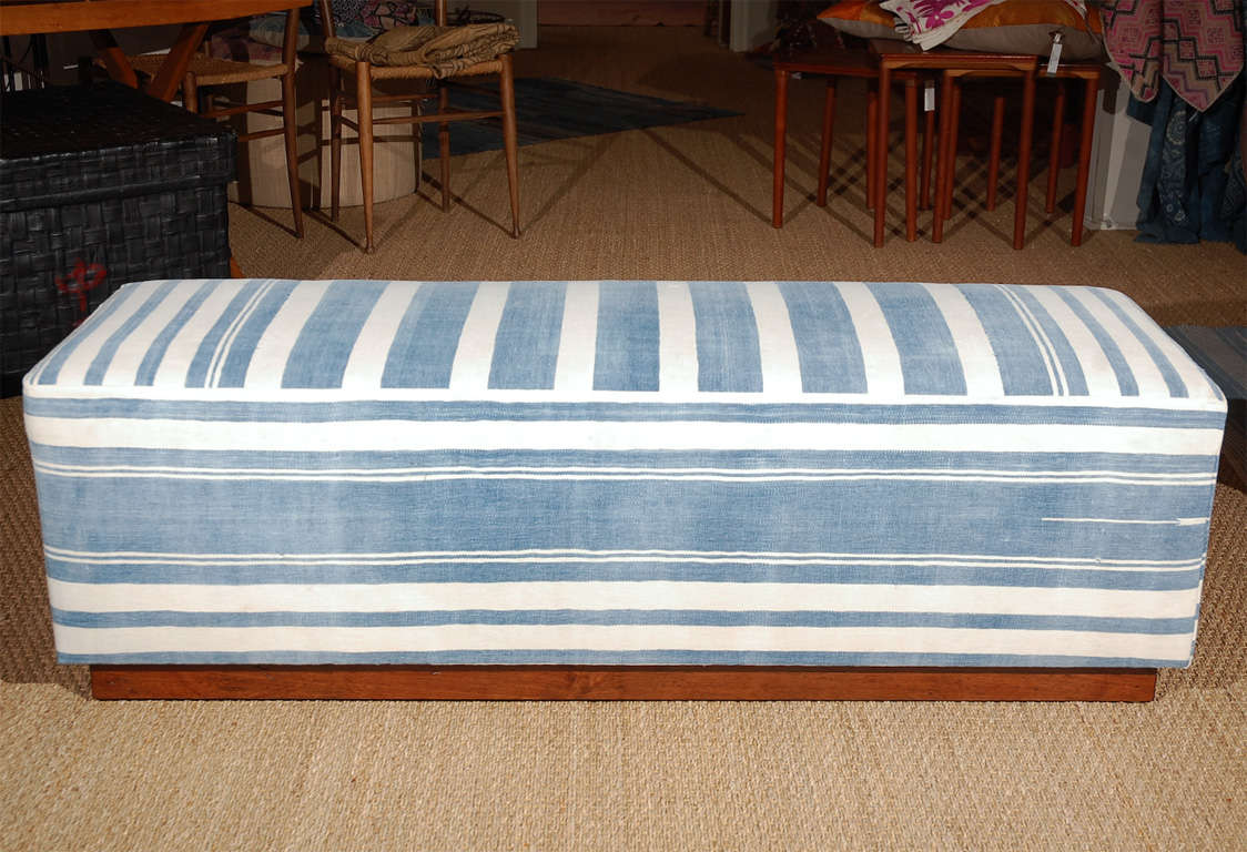 Vintage Indian Dhurrie Ottoman/Bench at 1stDibs