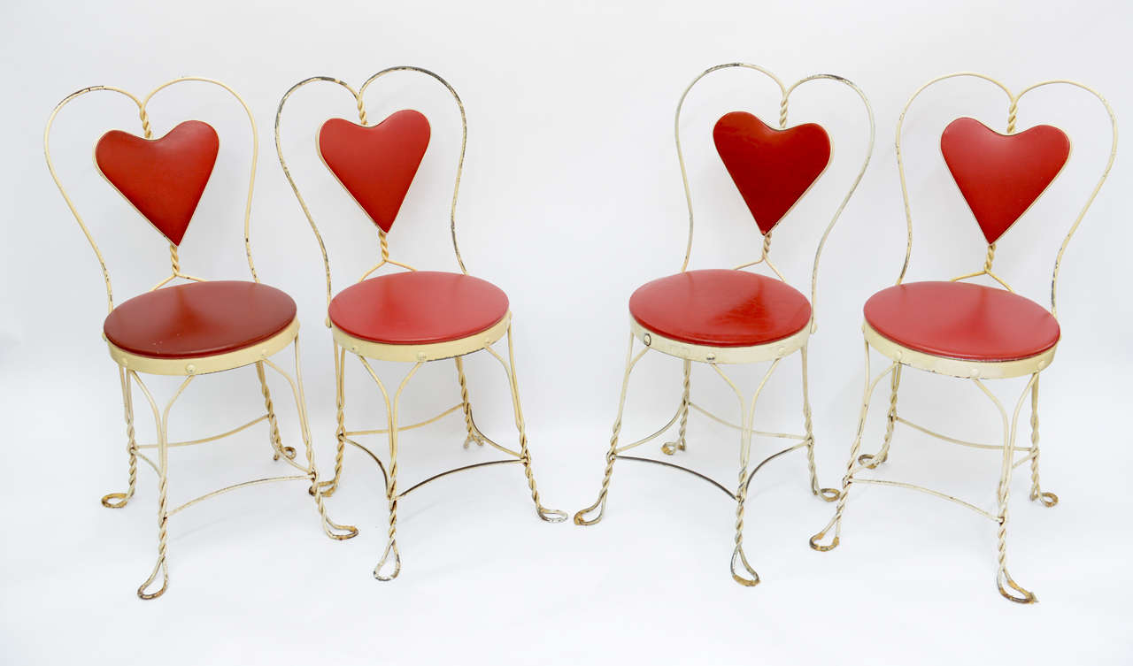 Set of 4 Antique Ice Cream Parlor Chairs at 1stDibs | vintage ice cream ...