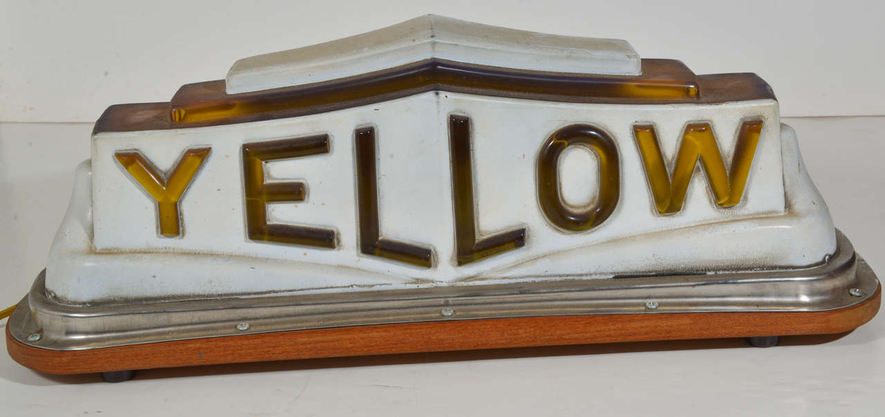 Vintage Yellow Cab Roof-top Call Light at 1stDibs | vintage taxi roof ...