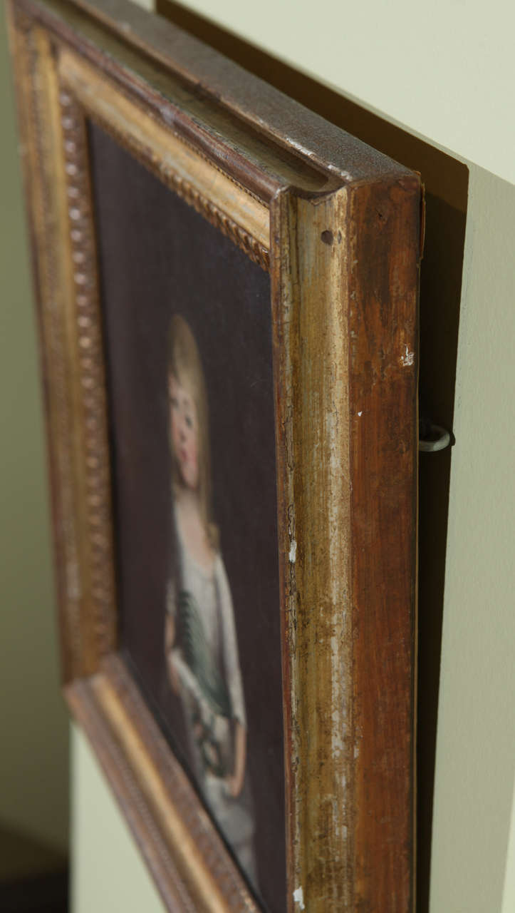 A Charming English Naive Portrait, original frame, 1793 at 1stDibs