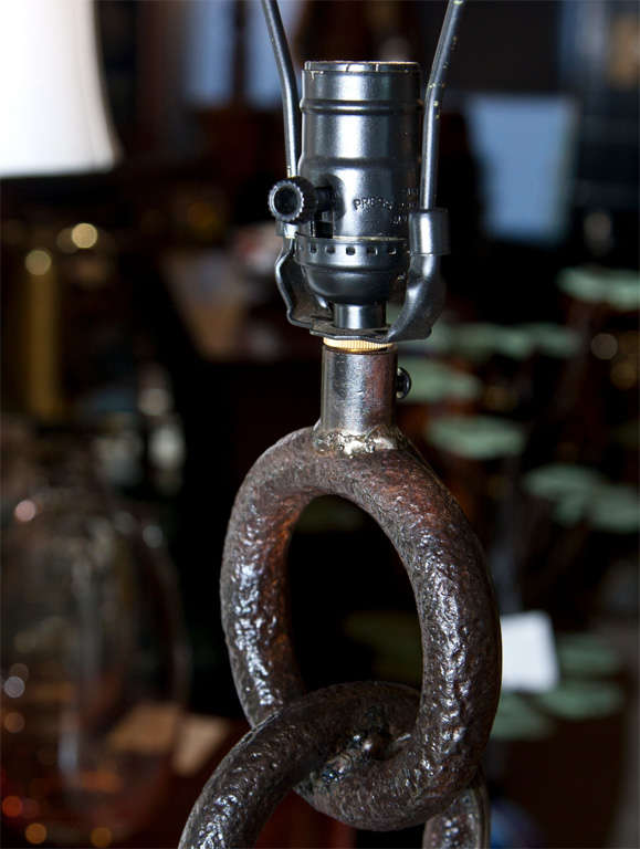 Pair of Vintage Iron Chain Link Lamps (1920s) (One left) For Sale at ...