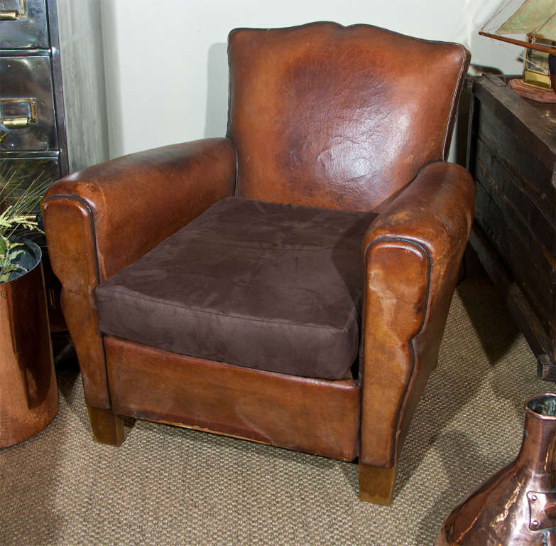 Small French Leather Club Chair at 1stDibs | small leather club chair