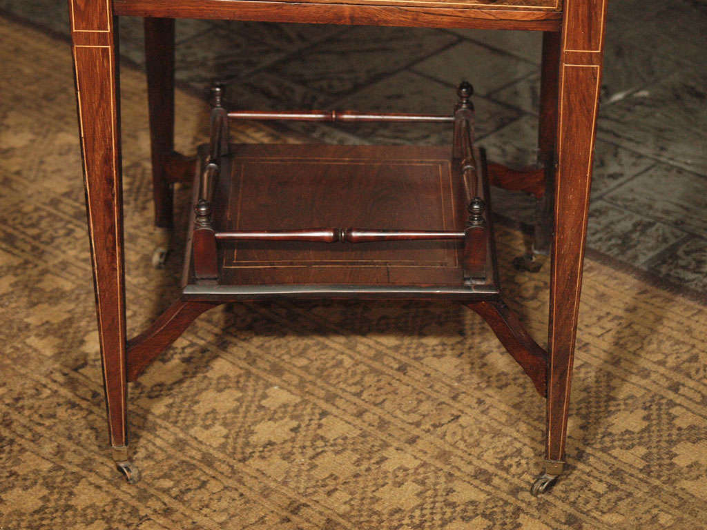 Antique English inlaid rosewood "envelope" game table. at 1stDibs