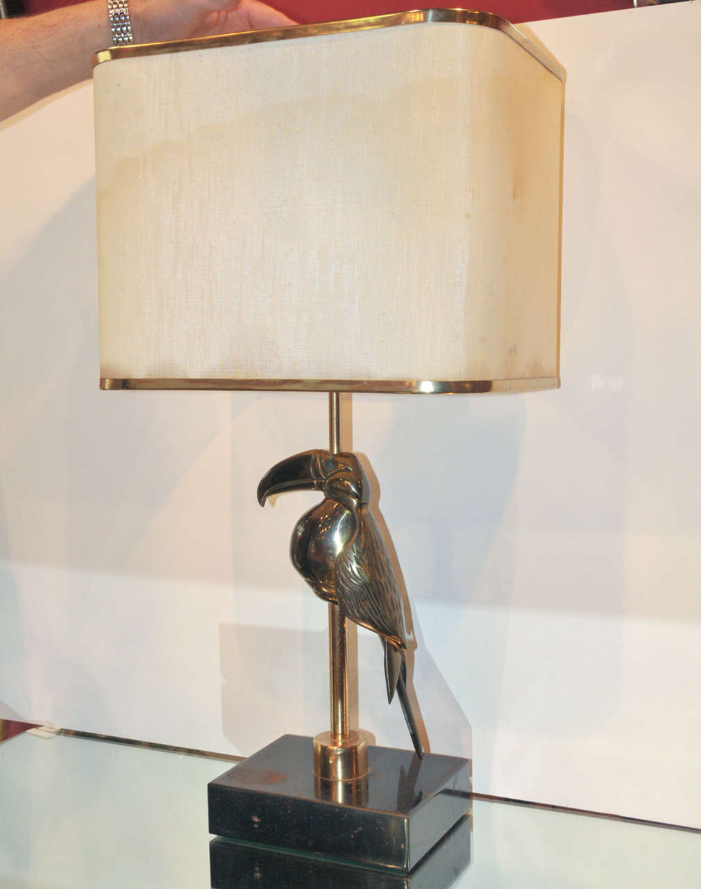 1970s Lamp with a Bronze Toucan For Sale at 1stDibs