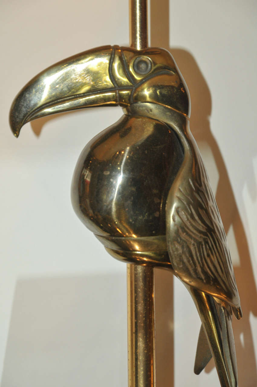 1970s Lamp with a Bronze Toucan For Sale at 1stDibs