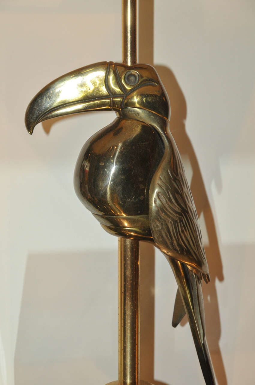 1970s Lamp with a Bronze Toucan For Sale at 1stDibs