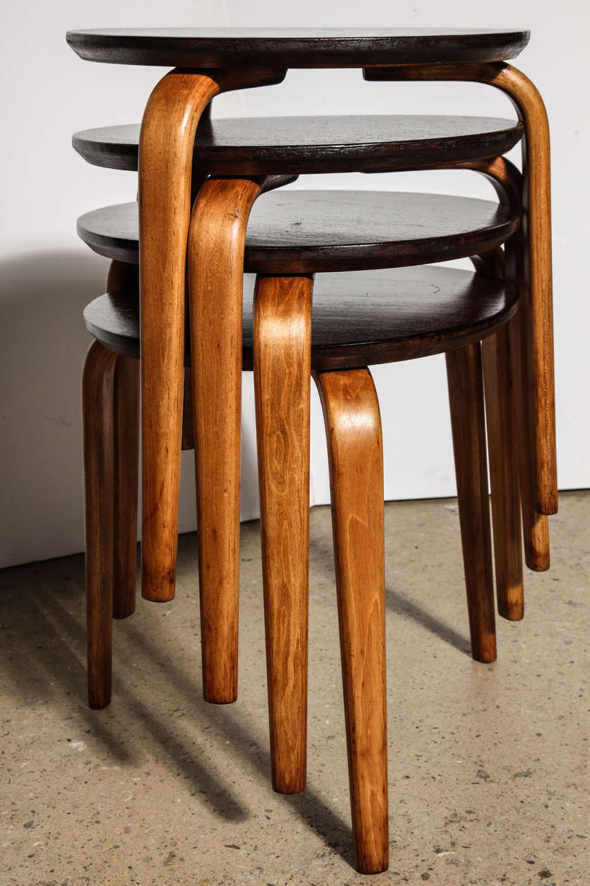 set of 4 Danish Stacking Stools at 1stDibs