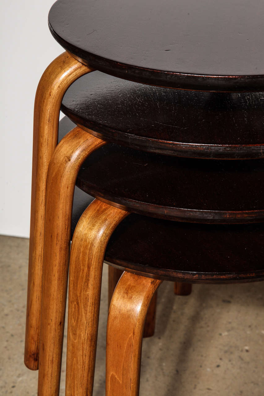 set of 4 Danish Stacking Stools at 1stDibs