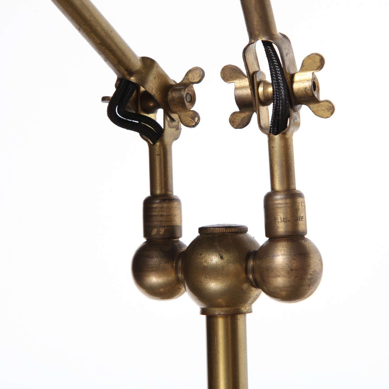 adjustable Double Headed "Faries" All Brass Library Lamp with Green ...