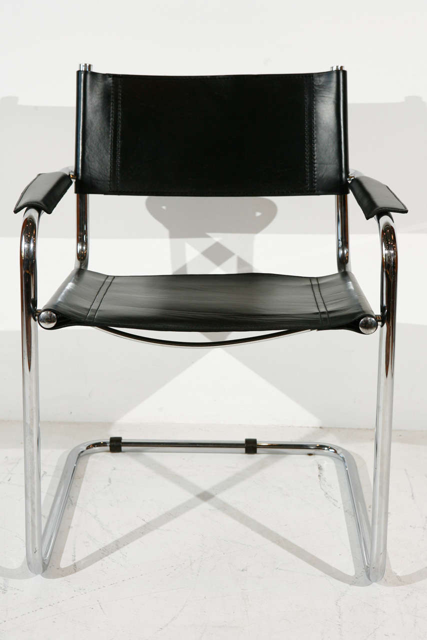 Set of Six Steel Cantilever Dining Chairs in the Style of Mart Stam at ...