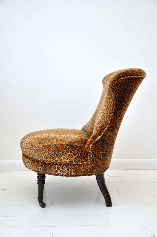 Victorian Leopard Slipper Chair at 1stDibs