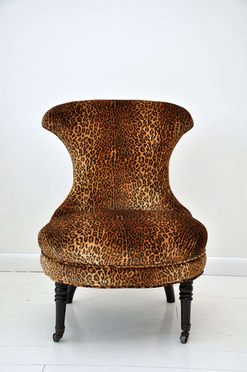 Victorian Leopard Slipper Chair at 1stDibs