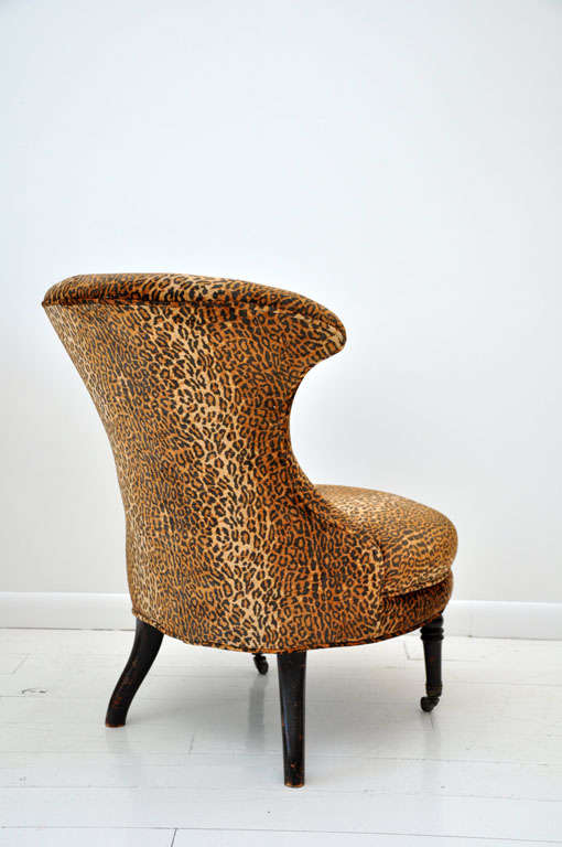 Victorian Leopard Slipper Chair at 1stDibs