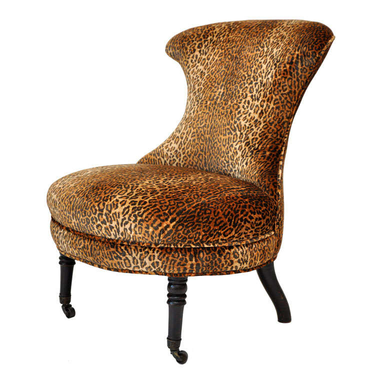 Victorian Leopard Slipper Chair at 1stDibs
