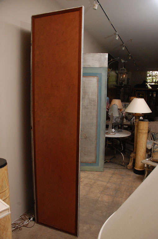 French Deco Style Silver Leaf Screen For Sale at 1stDibs