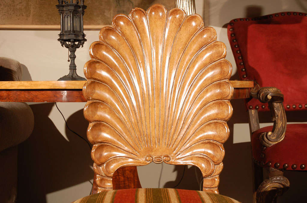 Carved Wooden Shell Back Chair at 1stDibs | antique shell back chair