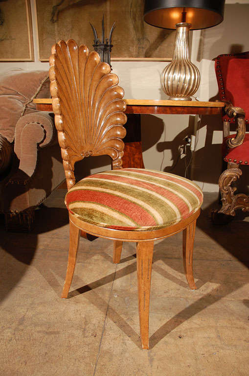 Carved Wooden Shell Back Chair at 1stDibs | antique shell back chair