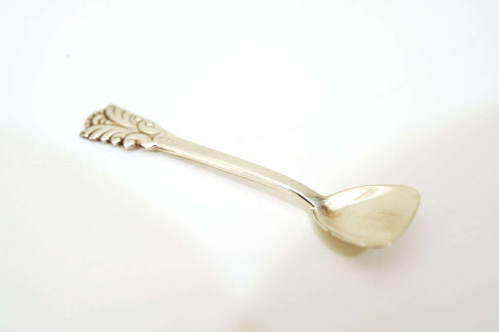 Norwegian Sterling Silver "Viking Ship" Salt Cellar and Spoon at ...