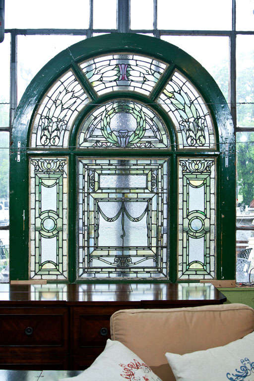 Antique Arch Top Stain Glass Window at 1stDibs | arch stained glass ...