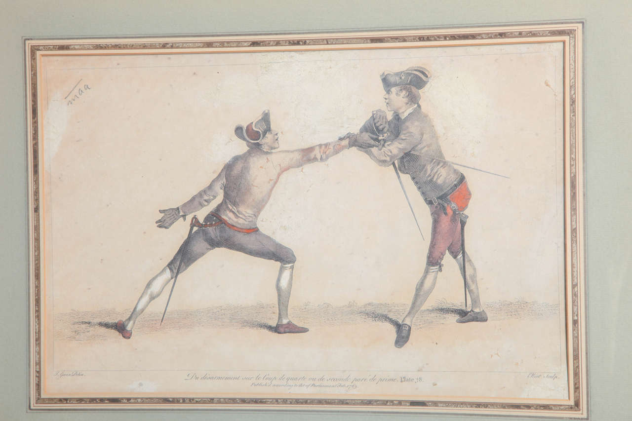 Set of Four 18th Century James Gwyn Engravings of Fencing Scenes For ...
