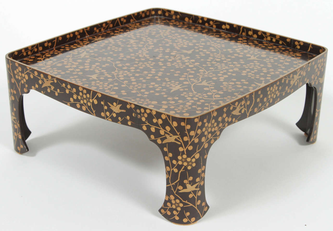 Japanese Gilt Decorated Lacquer Low Table, Meiji Period at 1stDibs