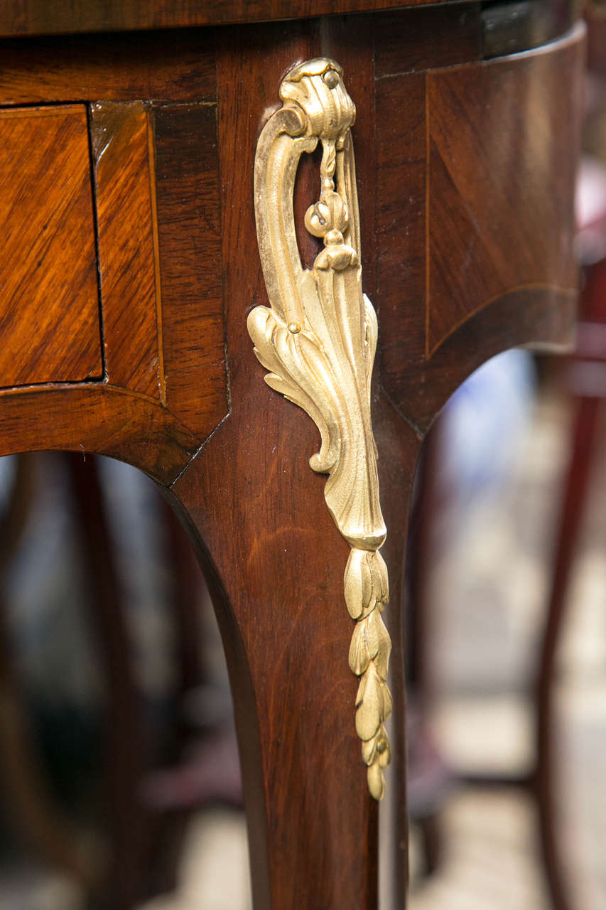 Antique Oval Marquetry-Top Two-Tier French End Table at 1stDibs ...