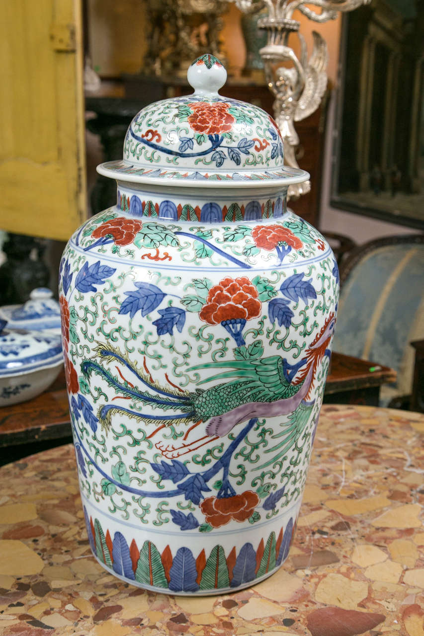 Large Pair of Chinese Porcelain Covered Jars at 1stDibs | porcelain ...