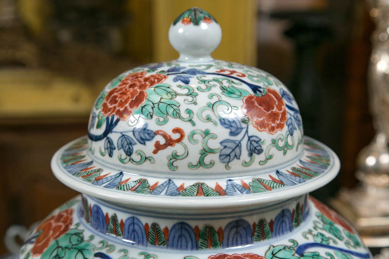 Large Pair of Chinese Porcelain Covered Jars at 1stDibs | porcelain ...