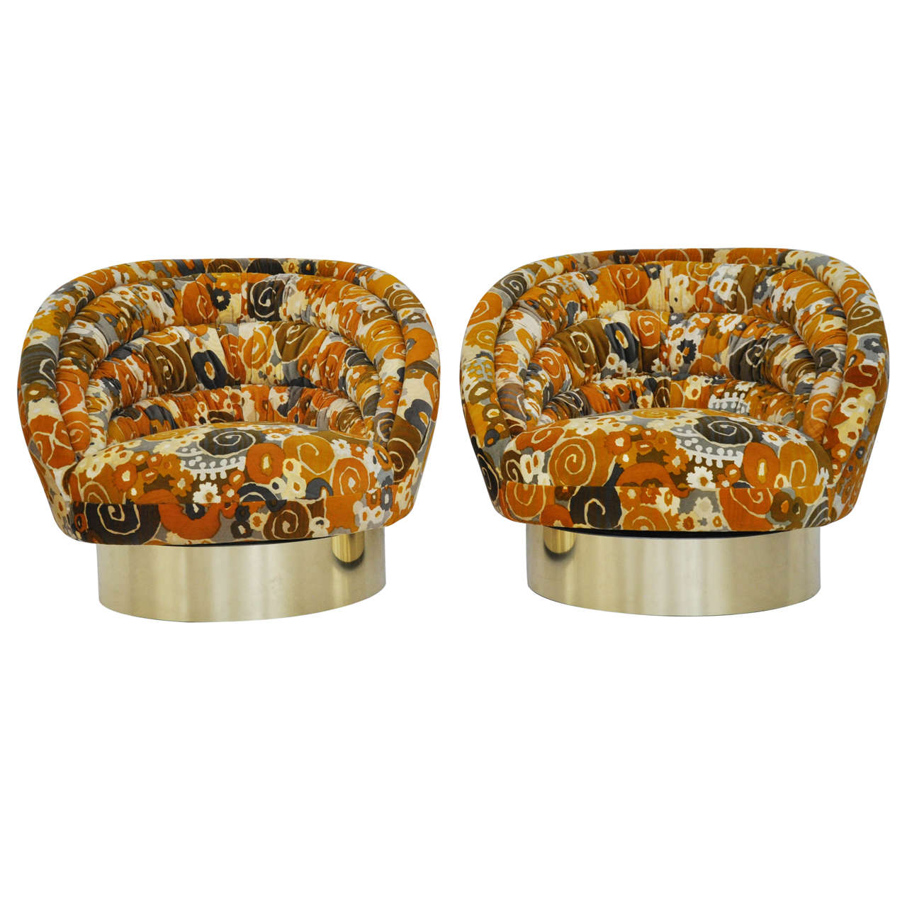 Vladimir Kagan "Crescent" Swivel Lounge Chairs at 1stDibs