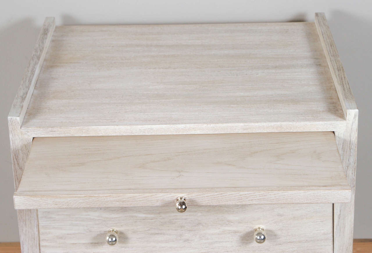Pair of Distressed Side Tables or Nightstands with Pull-Out Tray at 1stDibs