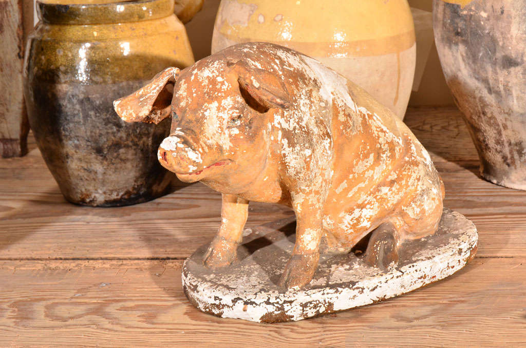 Plaster pig at 1stDibs