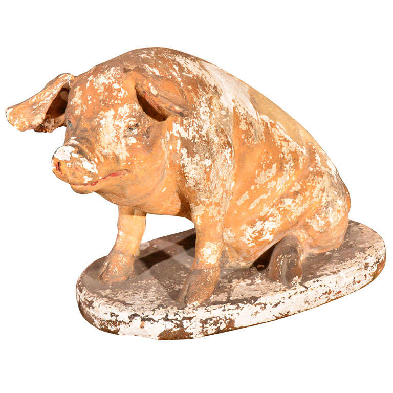 Plaster pig at 1stDibs