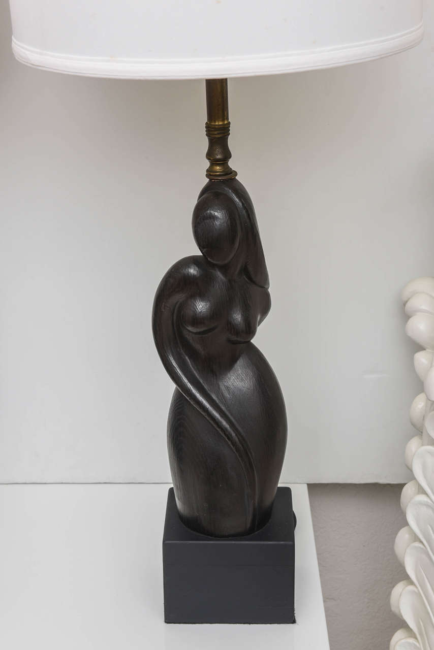 Pair of Art Deco Style Table Lamps with Male and Female Torsos, Mid ...