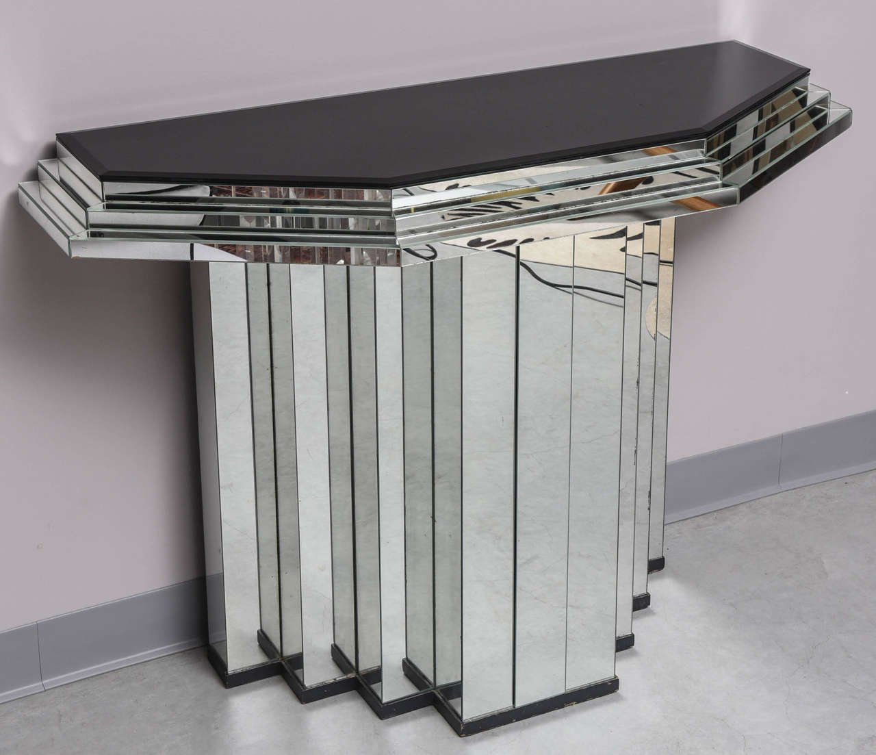 Deco Style Mirrored Console at 1stDibs