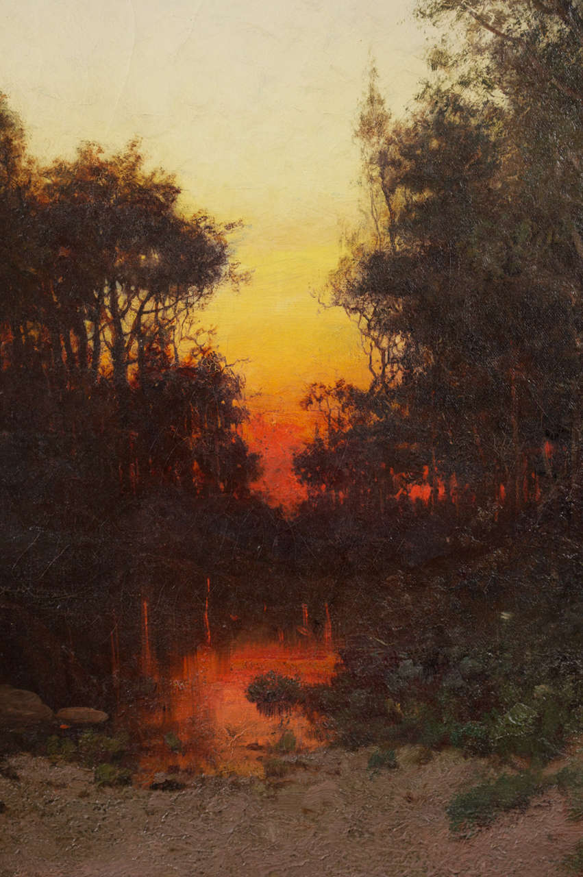 "Sunset On A Quiet Creek" Oil Painting By Julian Rix at 1stDibs