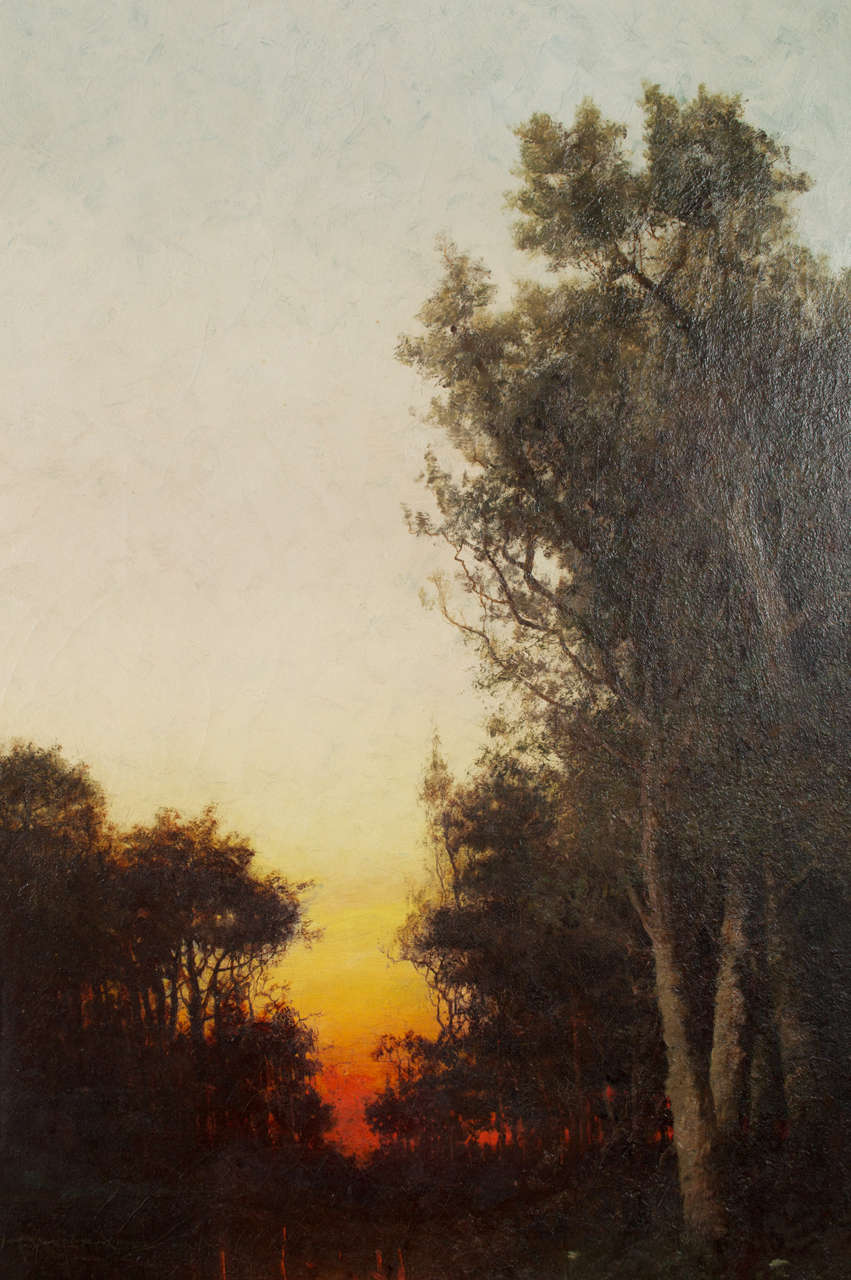 "Sunset On A Quiet Creek" Oil Painting By Julian Rix at 1stDibs