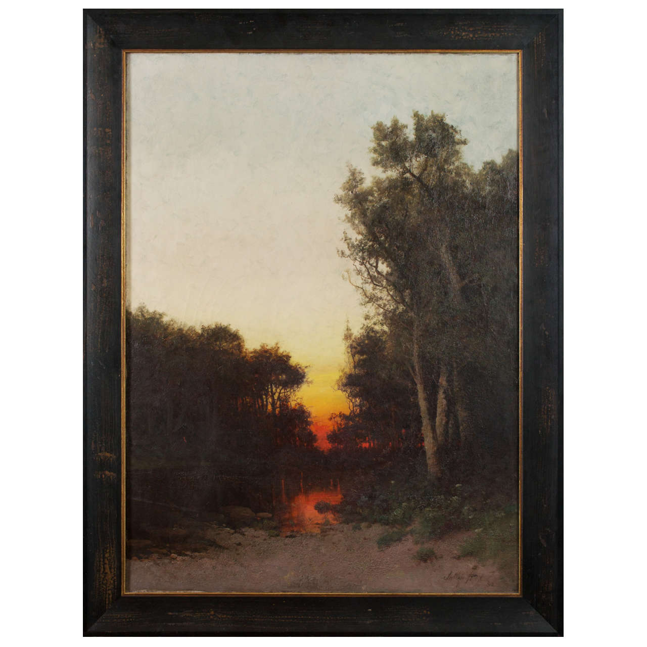 "Sunset On A Quiet Creek" Oil Painting By Julian Rix at 1stDibs