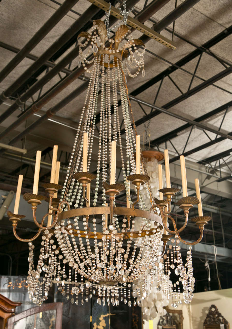 Large French Crystal 16 Arm Chandelier For Sale at 1stDibs