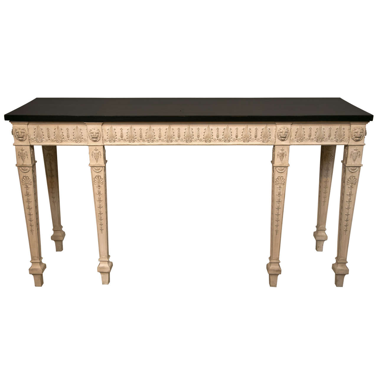 20th C Neo-classical Style Console with Ebonized Top at 1stDibs