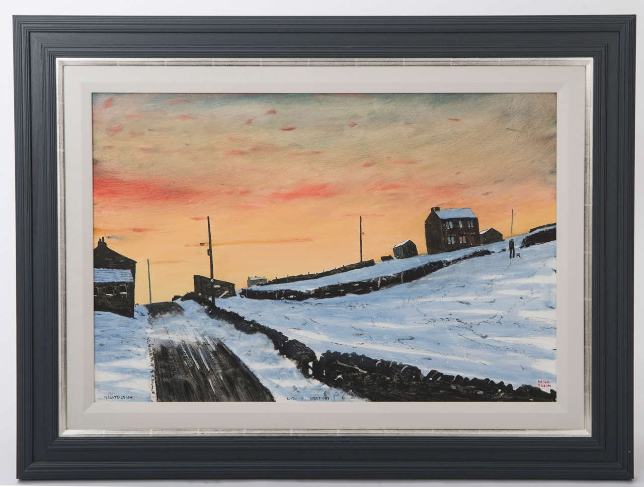 Peter Brook landscape painting oil on board, England circa 1970 For ...