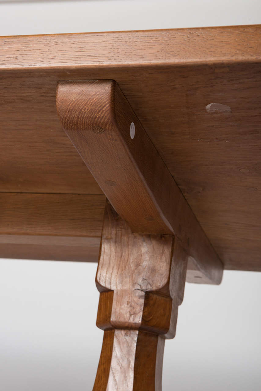 Robert Mouseman Thompson oak dining table, England circa 1955 at 1stdibs