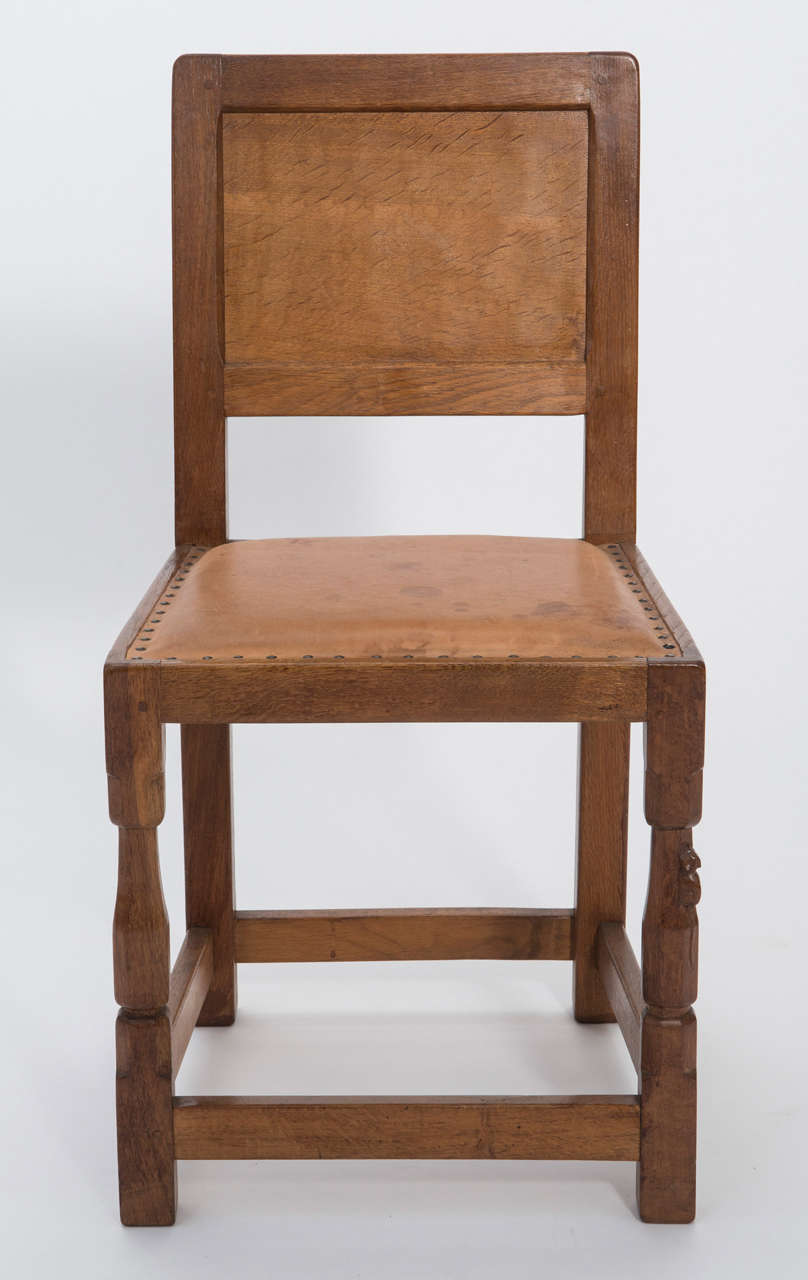 Set of Six Robert Mouseman Thompson Dining Chairs at 1stDibs