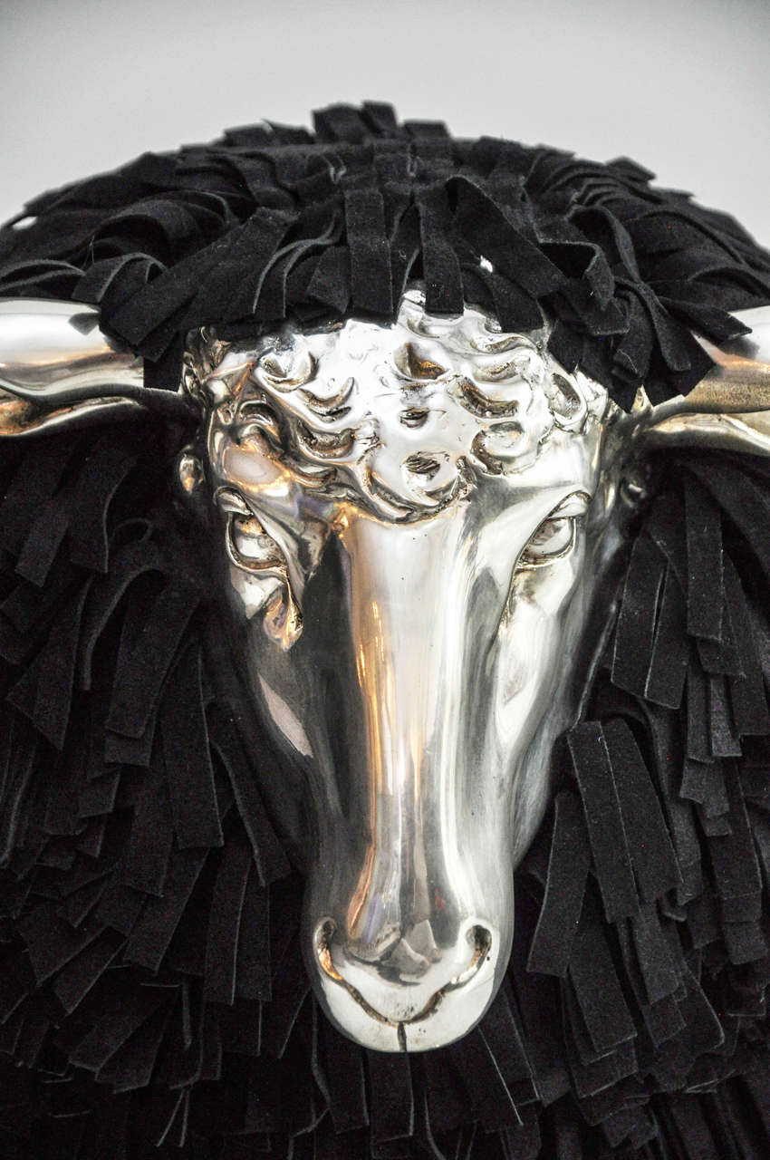 Silver and Black Sheep Stool at 1stDibs | black sheep footstool